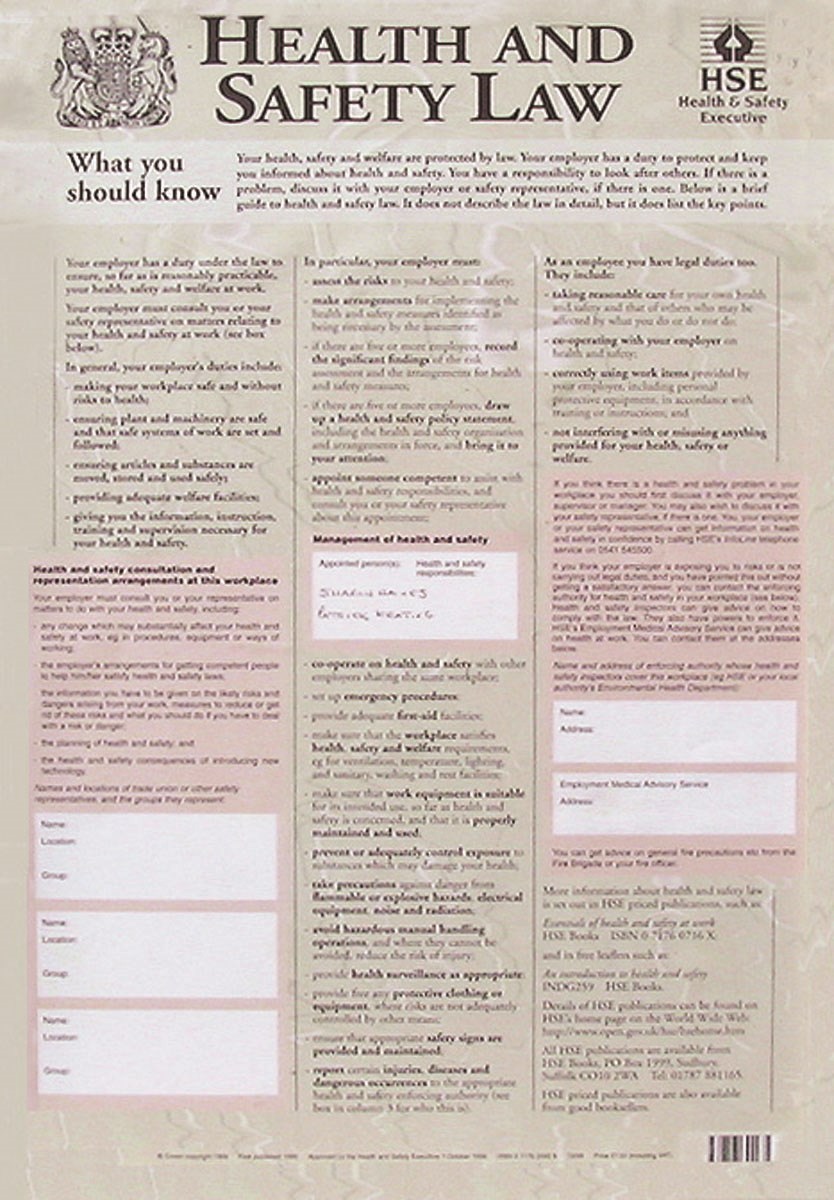 Health & Safety Law Sign